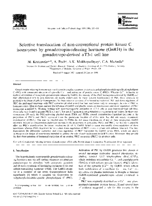 (PDF) Selective translocation of non-conventional protein kinase C ...