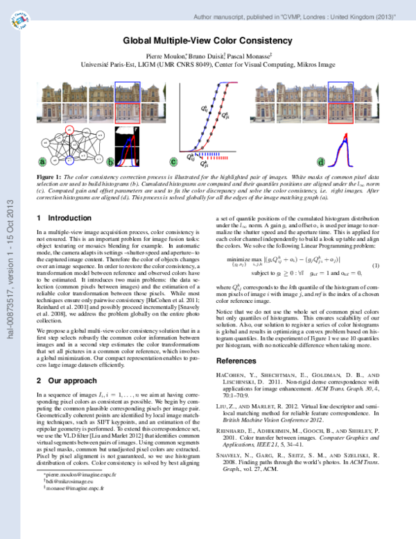 (PDF) Global Multiple-View Color Consistency