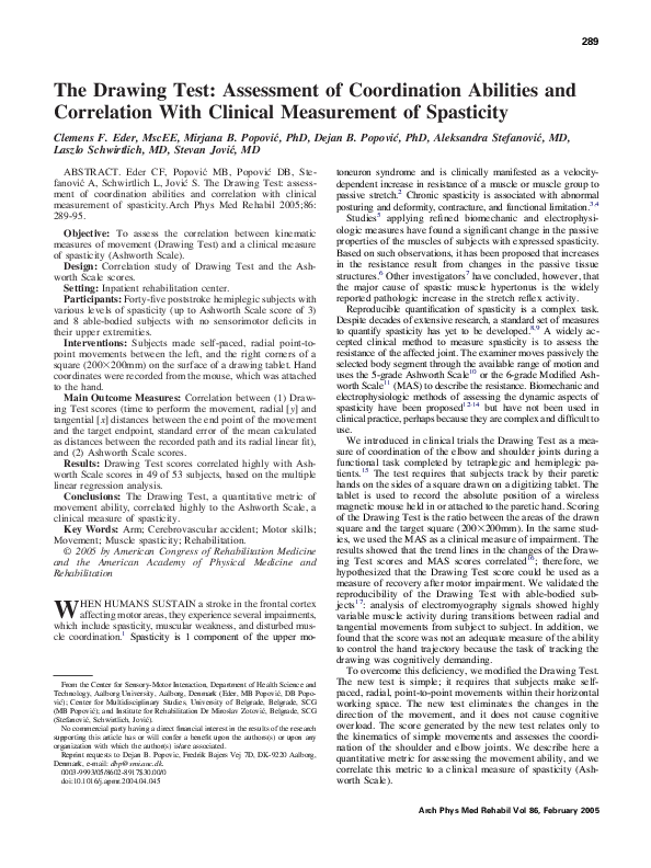 (PDF) The Drawing Test: Assessment of coordination abilities and ...