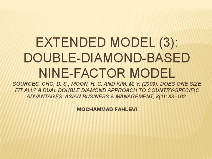 (PPT) Summary Journal Dual Double Diamond Model