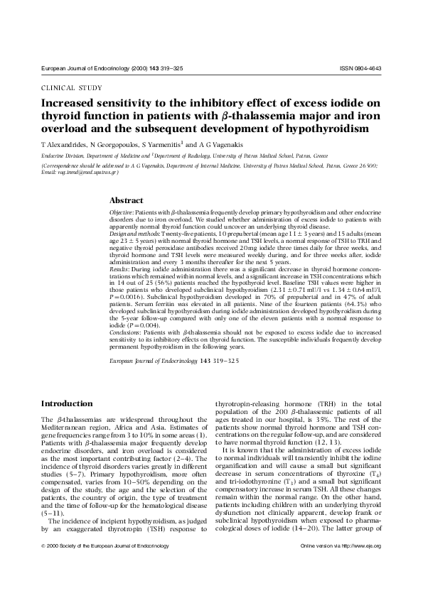 (PDF) Increased sensitivity to the inhibitory effect of excess iodide ...
