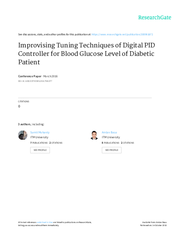 (PDF) Improvising Tuning Techniques of Digital PID Controller for Blood ...