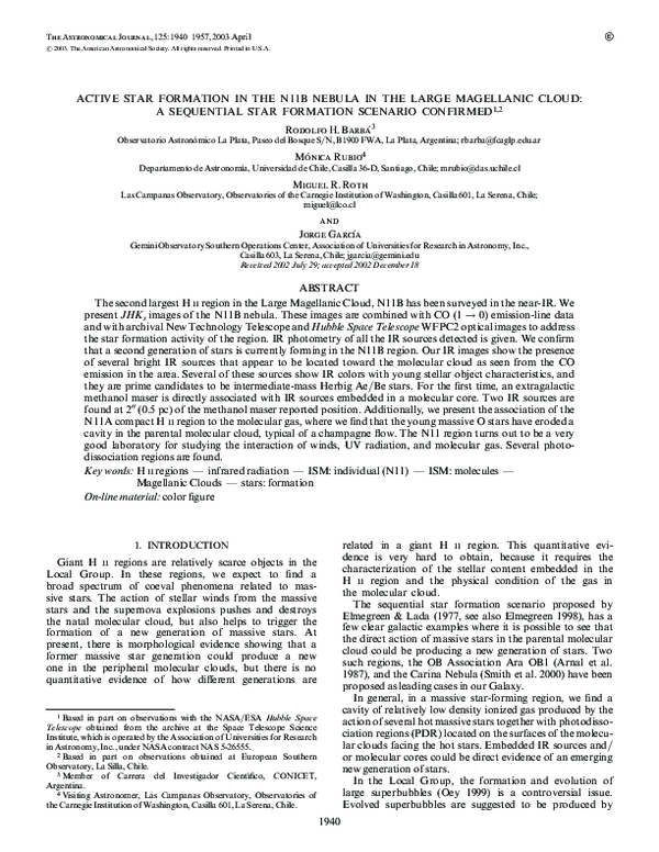 (PDF) Active star formation in N11B Nebula in the Large Magellanic ...