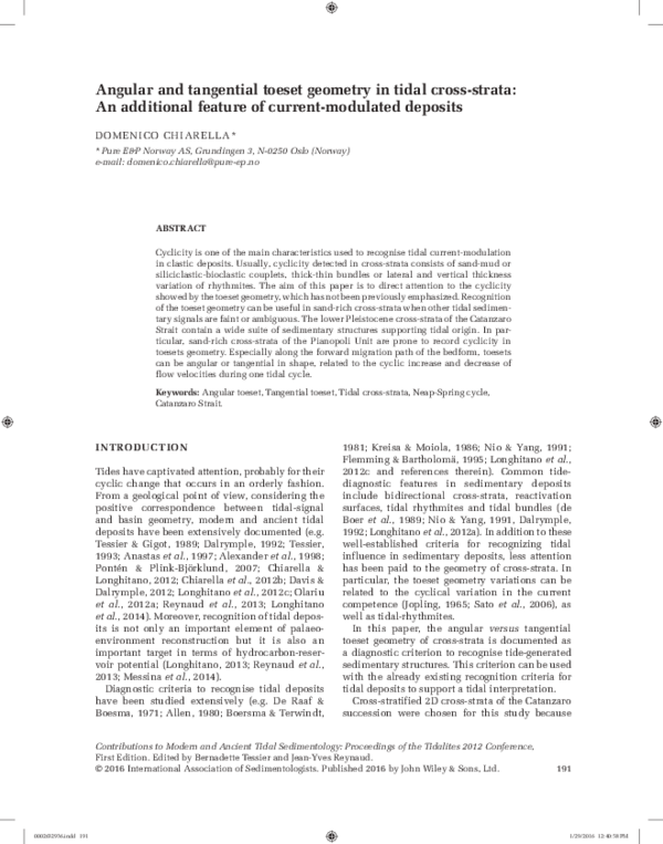 (PDF) Angular and tangential toeset geometry in tidal cross-strata