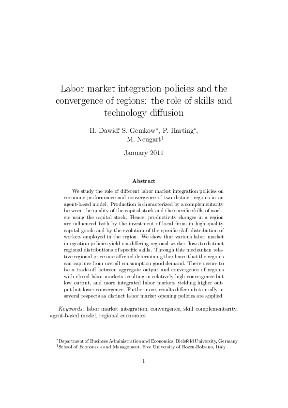 (PDF) Labor market integration policies and the convergence of regions ...