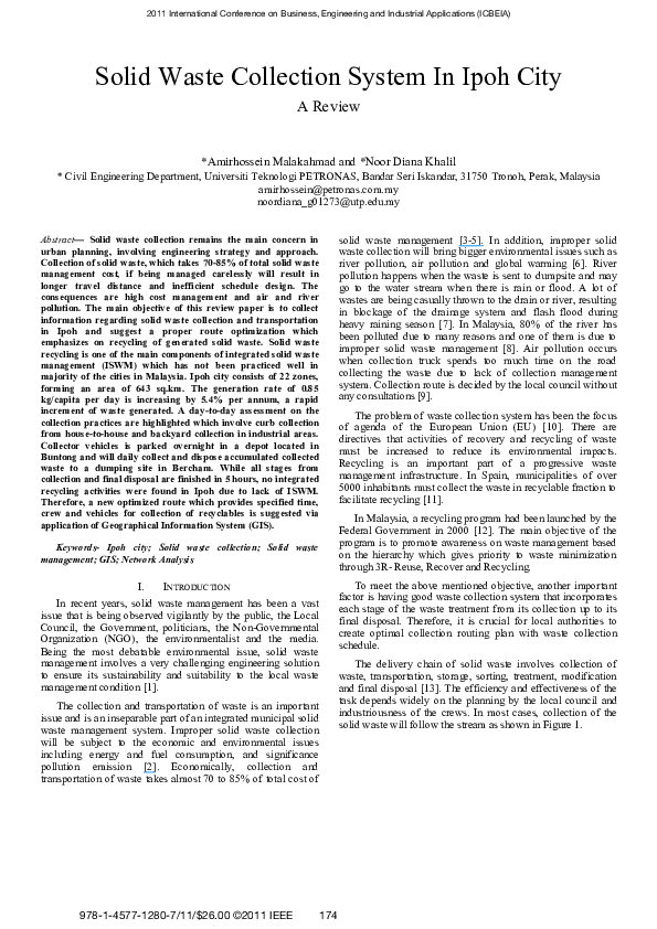 (PDF) Solid waste collection system in Ipoh city