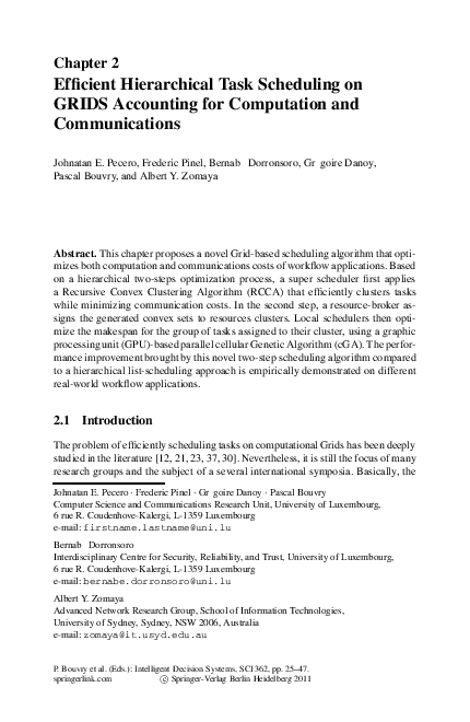 (PDF) Efficient Hierarchical Task Scheduling on GRIDS Accounting for Computation and Communications