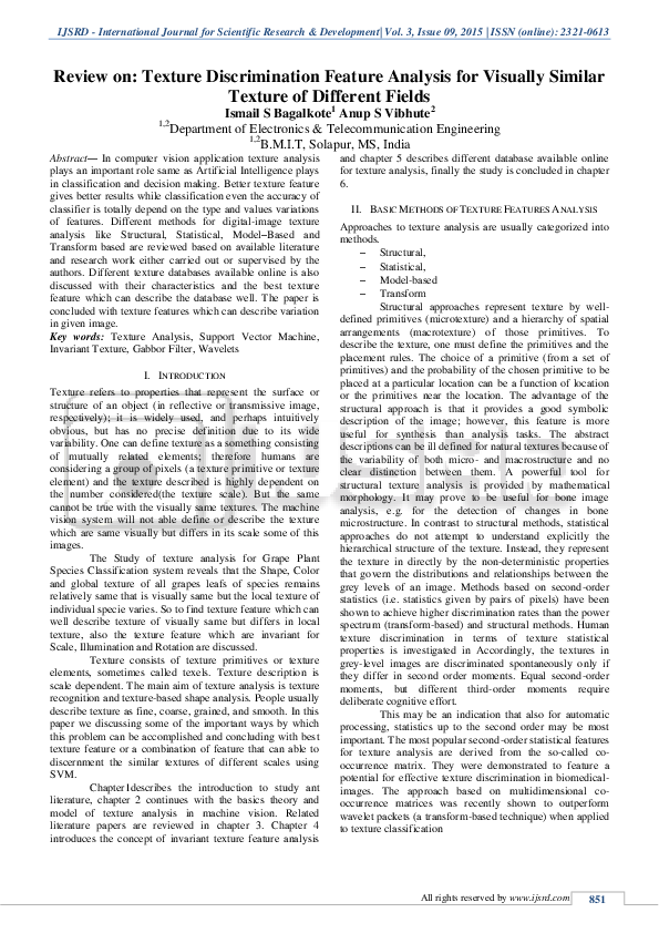 (PDF) Review on: Texture Discrimination Feature Analysis for Visually ...