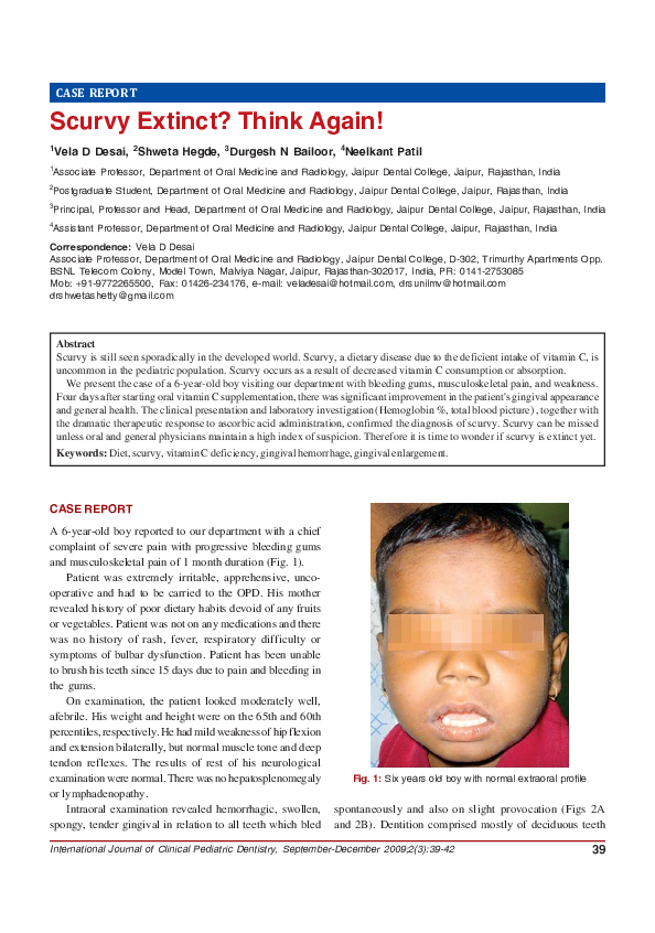 (PDF) Scurvy Extinct? Think Again!