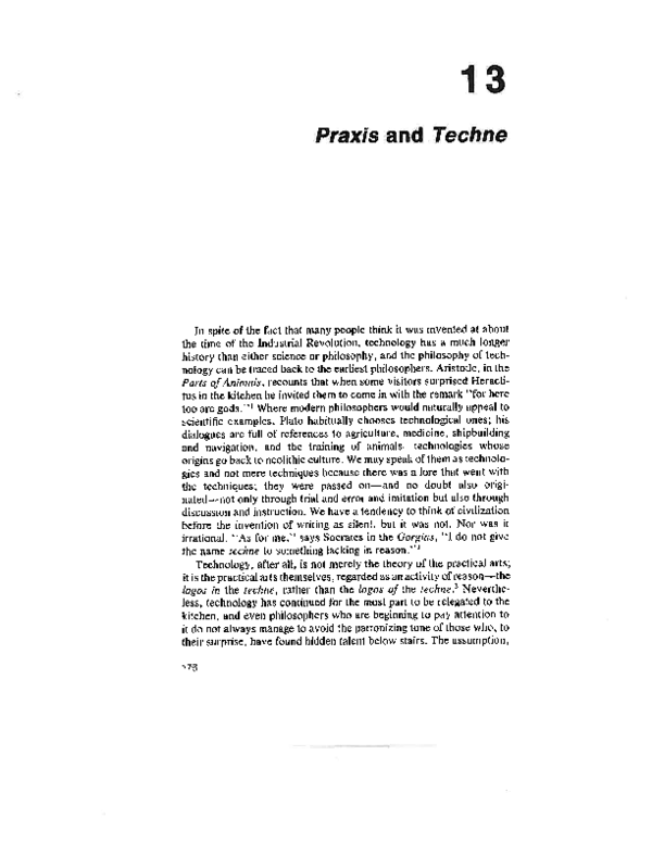 (PDF) Praxis and techne