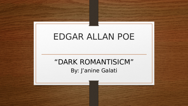 (PPT) EDGAR ALLAN POE PROJECT