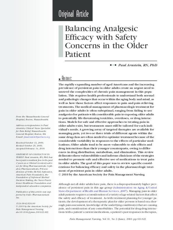 (PDF) Balancing Analgesic Efficacy with Safety Concerns in the Older ...