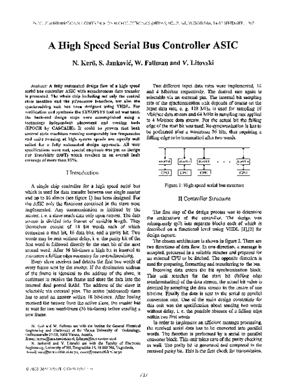 (PDF) A high speed serial bus controller ASIC