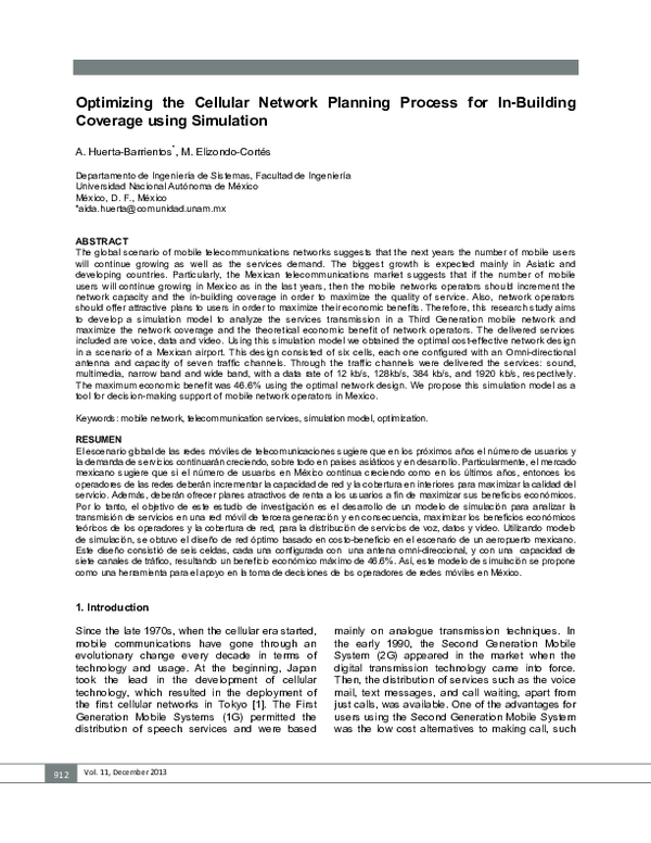 (PDF) Optimizing the Cellular Network Planning Process for In-Building Coverage using Simulation