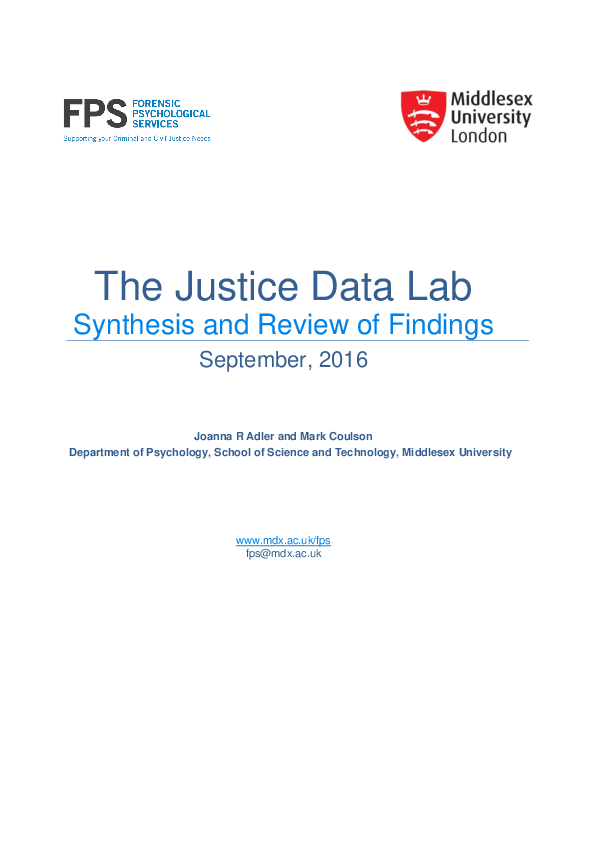 (PDF) The Justice Data Lab Synthesis and Review of Findings