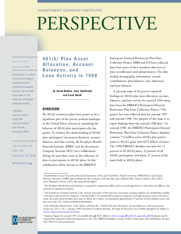 Pdf 401 K Plan Asset Allocation Account Balances And Loan Activity