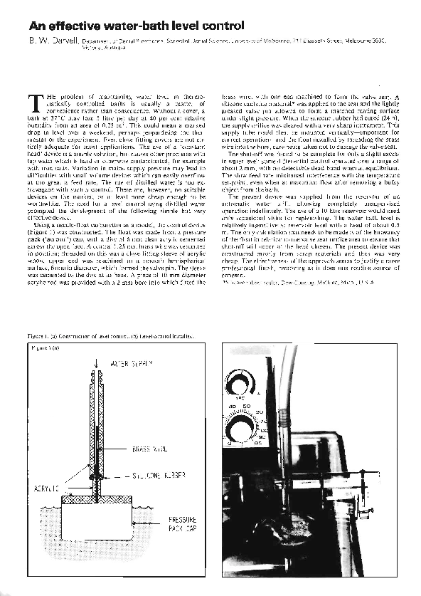 (PDF) An effective water-bath level control
