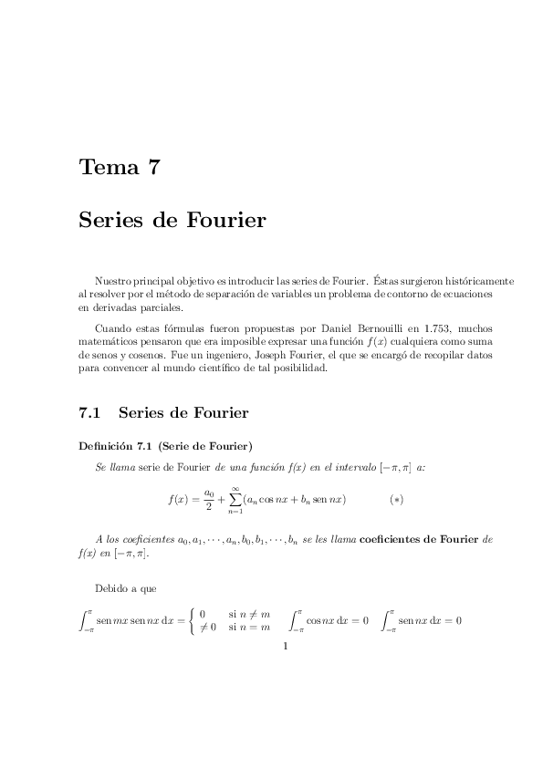 (PDF) Tema 7 Series de Fourier