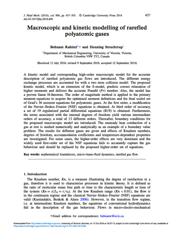 (PDF) Macroscopic and kinetic modelling of rarefied polyatomic gases