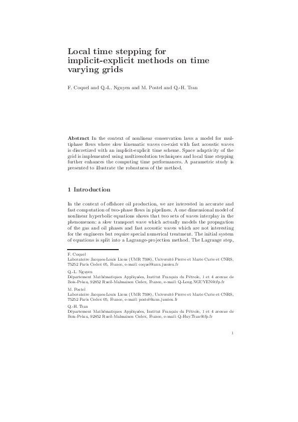 Pdf Local Time Stepping For Implicit Explicit Methods On Time Varying Grids