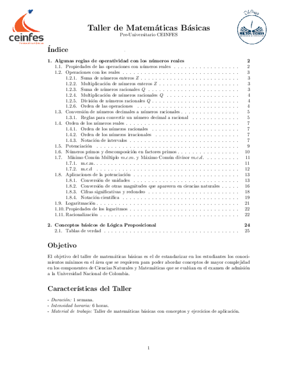 (PDF) Taller de Matematicas Basicas