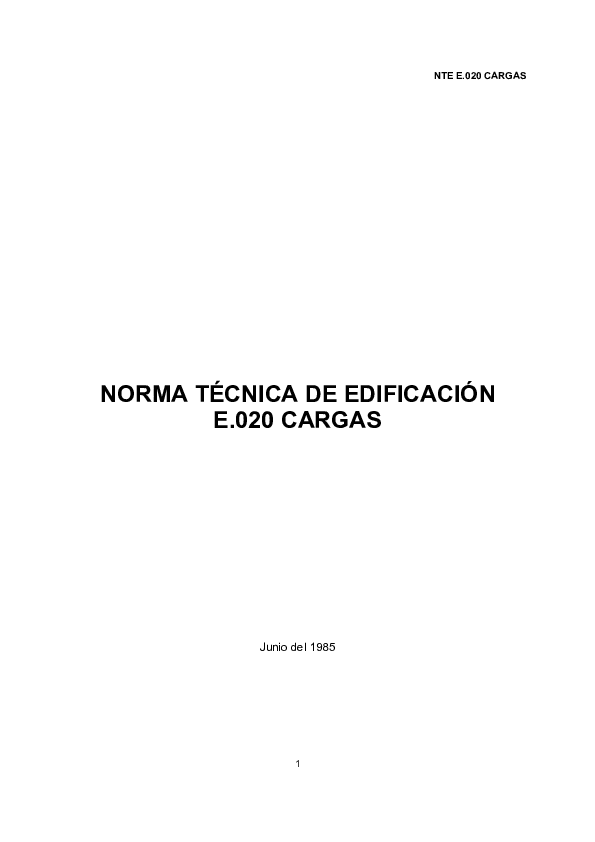 (PDF) NTE E.020 CARGAS NORMA TÉCNICA DE EDIFICACIÓN E.020 CARGAS