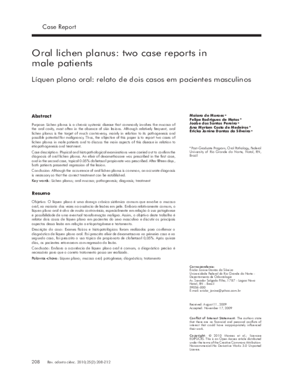 (PDF) Oral lichen planus: two case reports in male patients