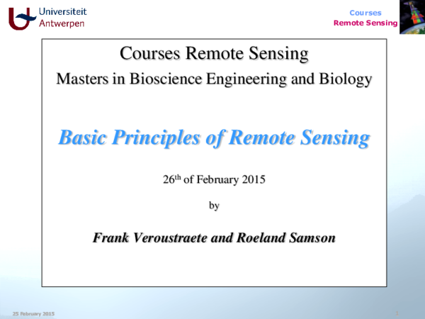 (PDF) Remote Sensing Courses Seminar I: Basic Principles