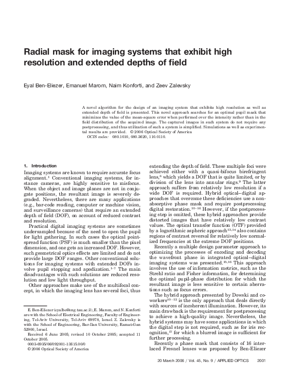 (PDF) Radial mask for imaging systems that exhibit high resolution and ...