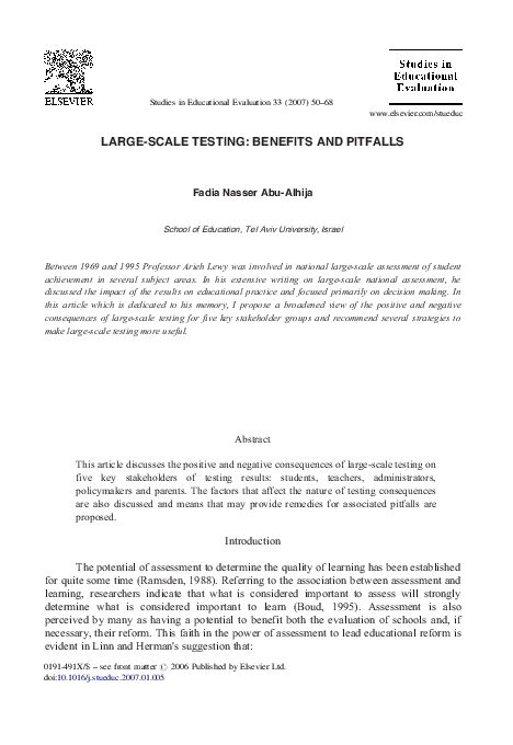 (PDF) Large-Scale Testing: Benefits and Pitfalls