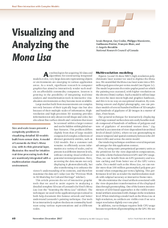 (PDF) Visualizing and Analyzing the Mona Lisa
