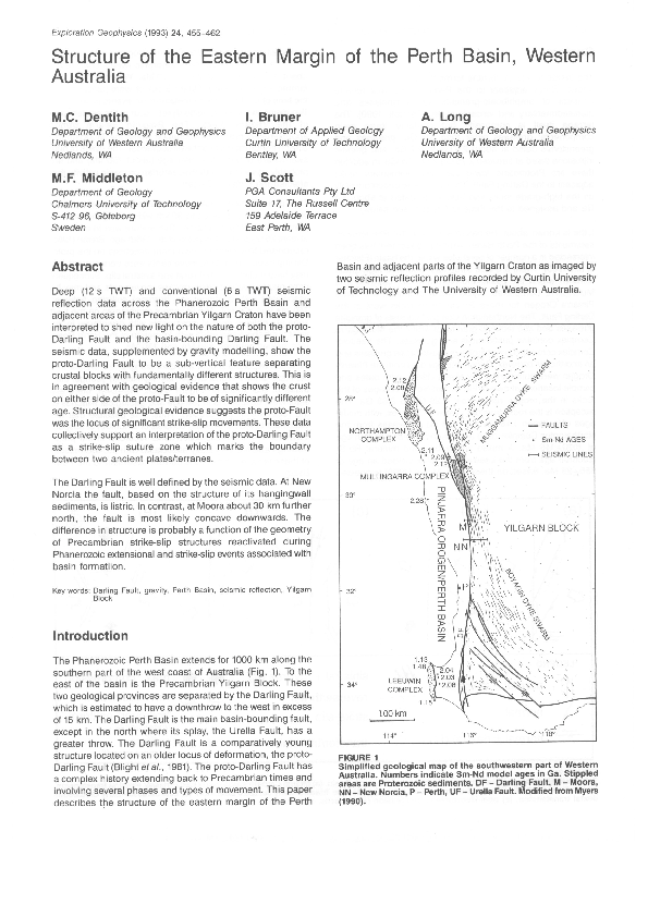 (PDF) Structure of the eastern margin of the Perth Basin, Western Australia