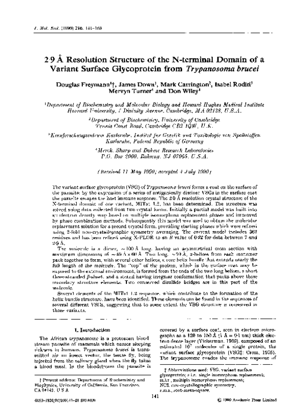 (PDF) 2·9 Å resolution structure of the N-terminal domain of a variant ...