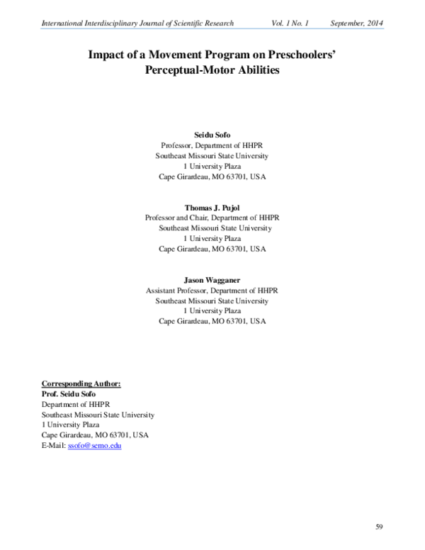 (PDF) Impact of a Movement Program on Preschoolers' Perceptual-Motor ...