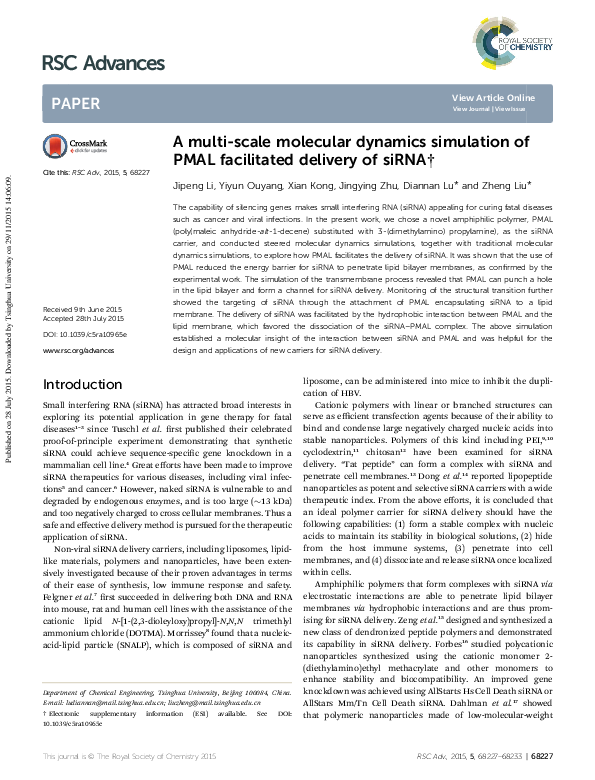 (PDF) A multi-scale molecular dynamics simulation of PMAL facilitated ...