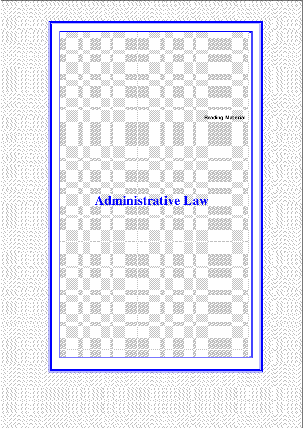 (PDF) Module – 1 2 Reading Material Administrative Law