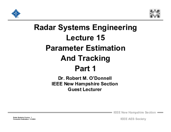 Pdf Ieee New Hampshire Section Radar Systems Course 1 Parameter
