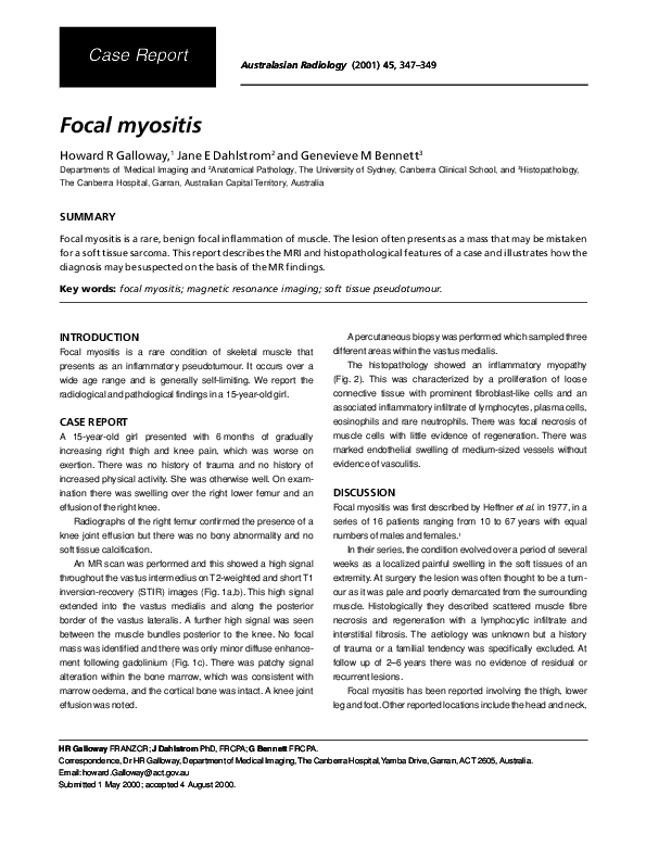 (PDF) Focal myositis