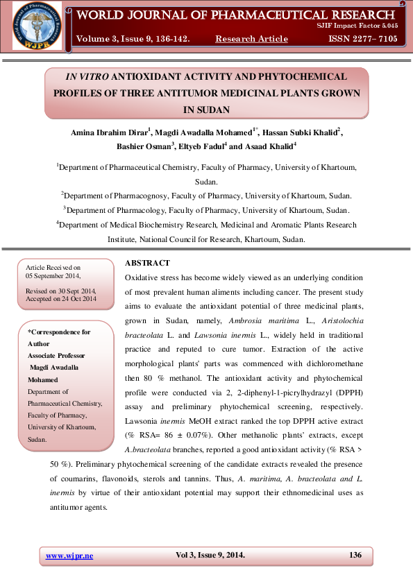 (PDF) In-vitro antioxidant activity and phytochemical analysis in extracts of Hibiscus rosa ...