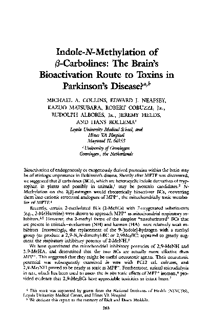 (PDF) Indole-N-Methylation of ?-Carbolines: The Brain's Bioactivation ...