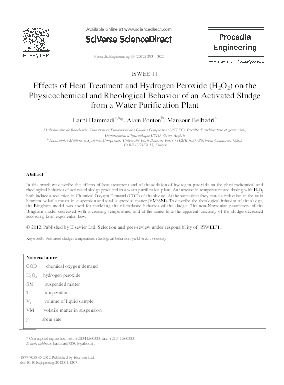 (PDF) Effects of Heat Treatment and Hydrogen Peroxide (H2O2) on the ...