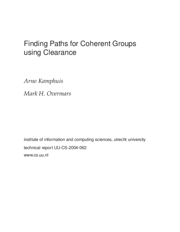 (PDF) Finding paths for coherent groups using clearance