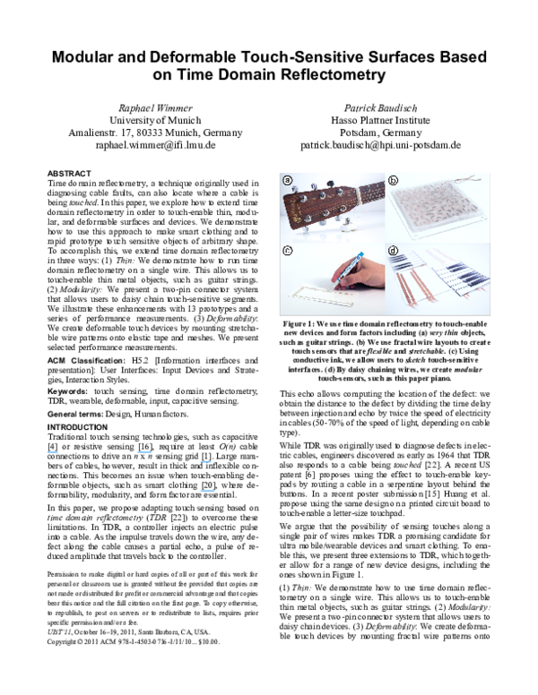 (PDF) Modular and deformable touch-sensitive surfaces based on time ...