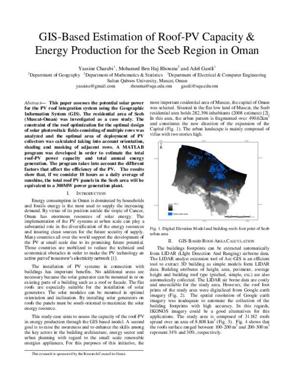 (PDF) GIS-based estimation of roof-PV capacity & energy production for ...