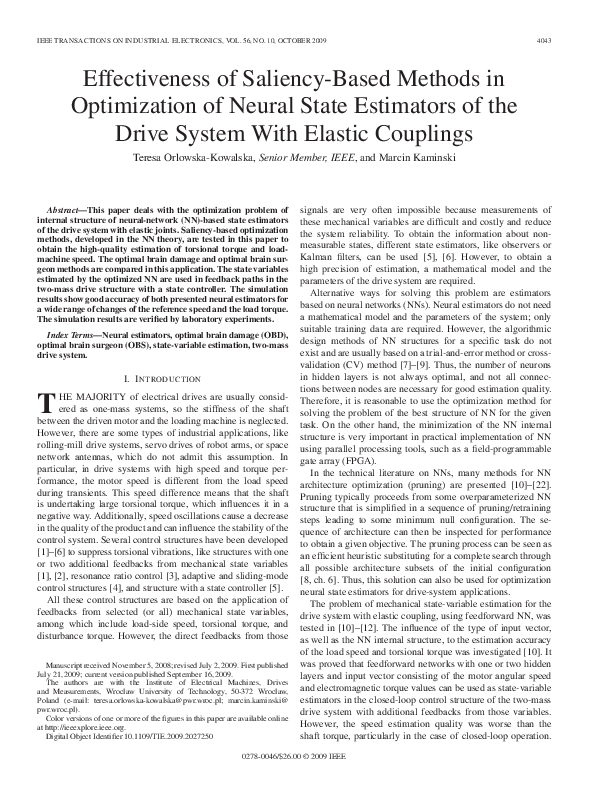 (PDF) Effectiveness of Saliency-Based Methods in Optimization of Neural State Estimators of the ...