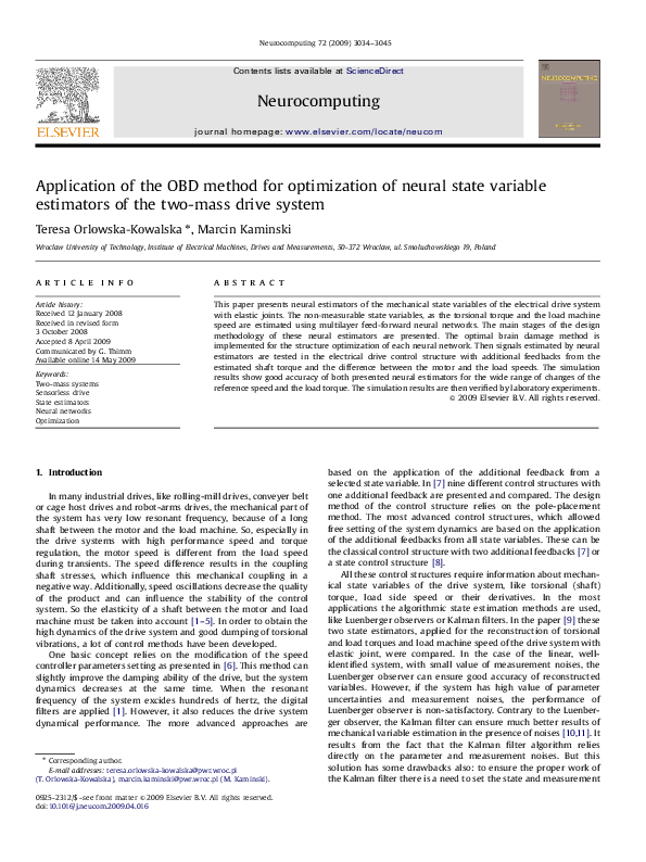 (PDF) Application of the OBD method for optimization of neural state variable estimators of the ...