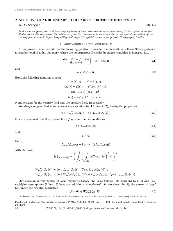(PDF) A note on local boundary regularity for the stokes system