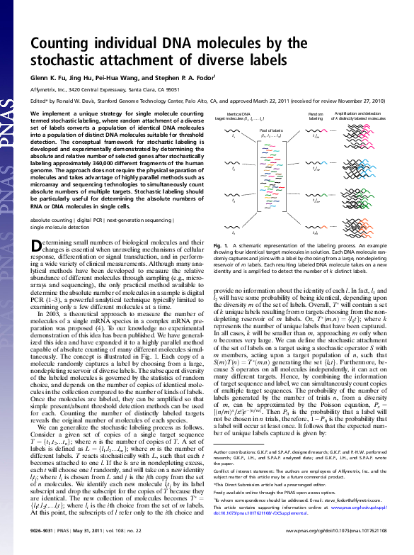 (PDF) Counting individual DNA molecules by the stochastic attachment of ...
