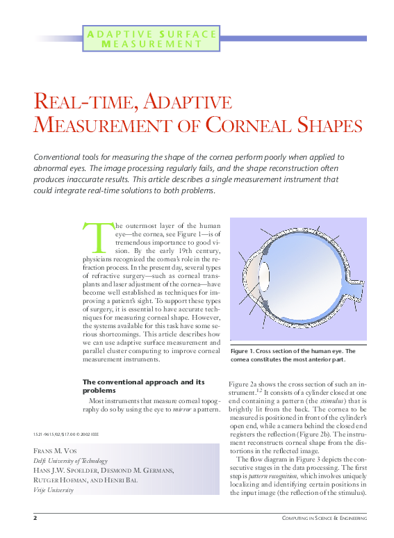 (PDF) Real-time, adaptive measurement of corneal shapes