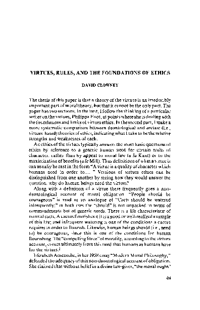 (PDF) Virtues, rules, and the foundations of ethics